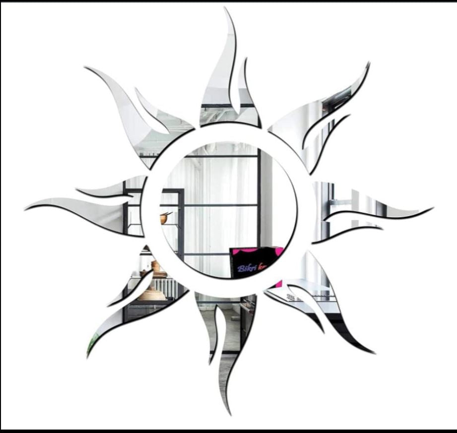 Sketchfab Decor - Sun - 3D Acrylic Mirror Stickers for Wall Stickers ...